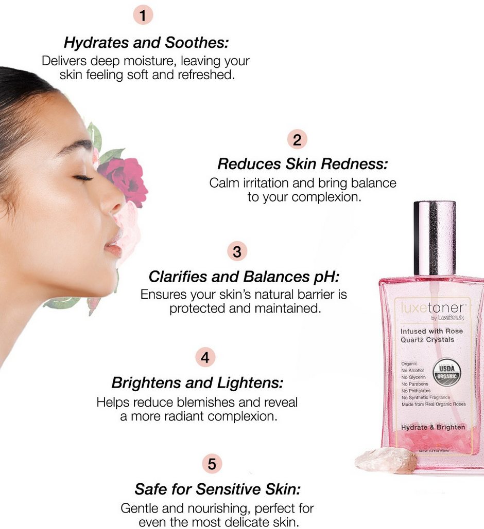 Pure Hydration Toner With Rose Quartz Crystals | Luxe Beauty